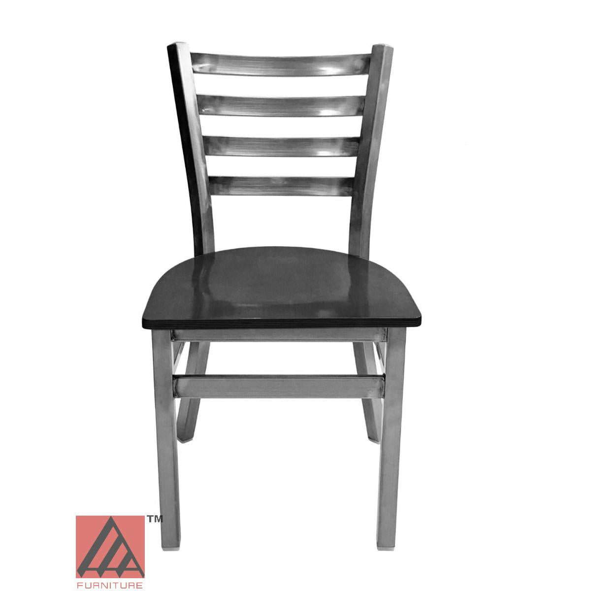 AAA Furniture Metal Ladder Back 31" Clear Coat Metal Chair with Black ...
