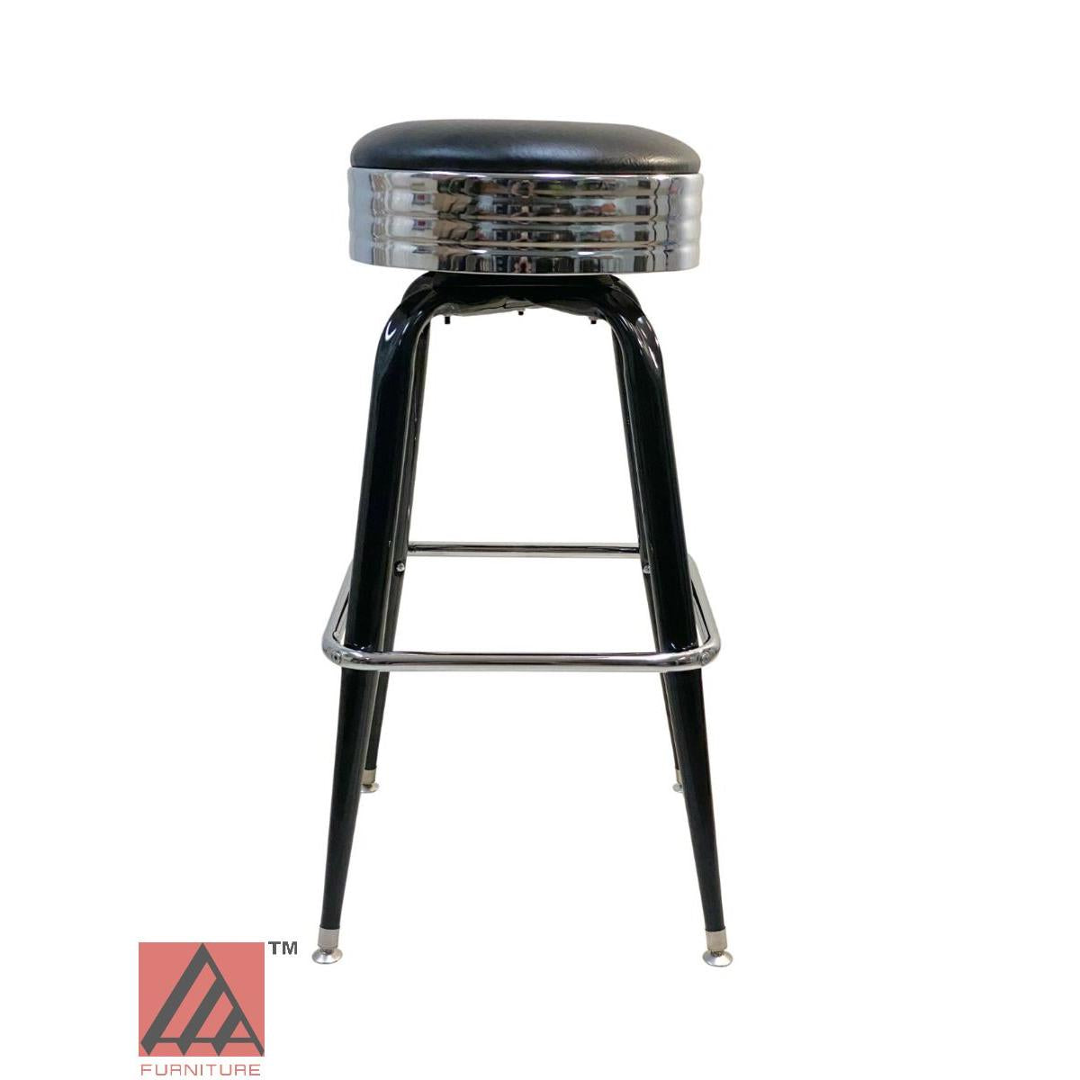 AAA Furniture Square Frame 30" Black Metal Bar Stool with Black Custom ...