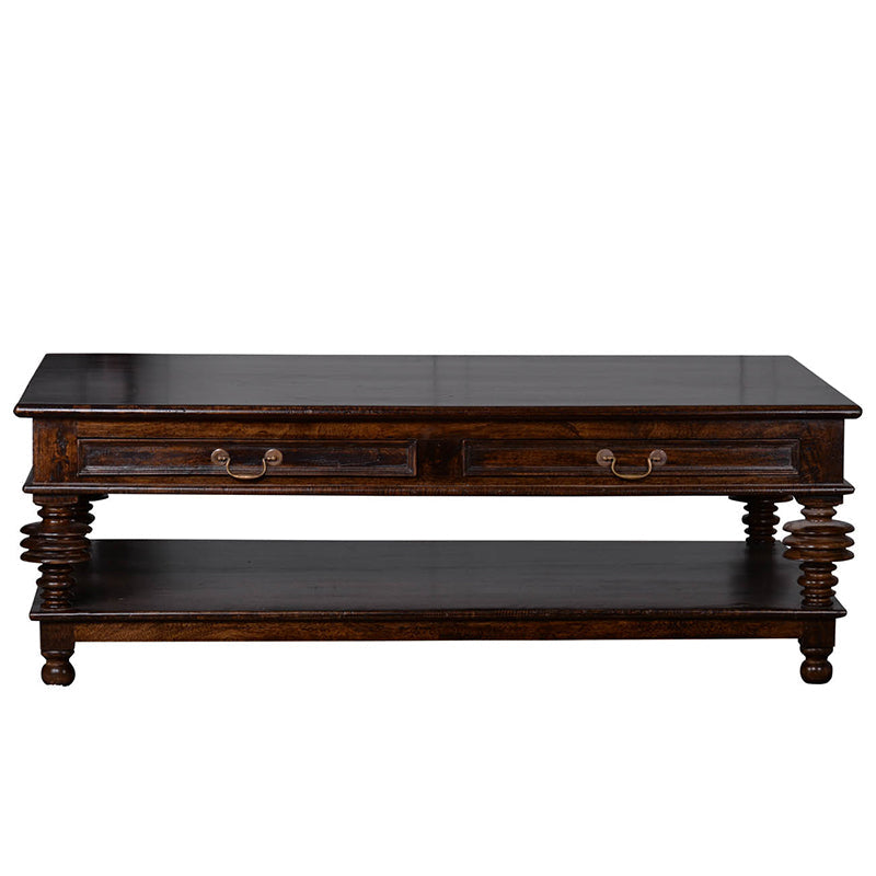 A&B Home Chakra 60" x 20" Bundle of 2 Rectangle Dark Brown Tabletop Wi ...