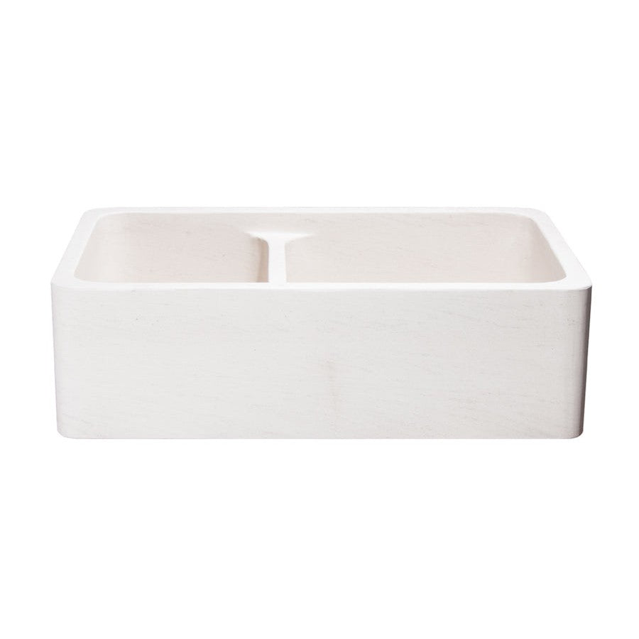 Allstone Group Crema Lyon Limestone 33″ Straight Front 60/40 Double Ba ...