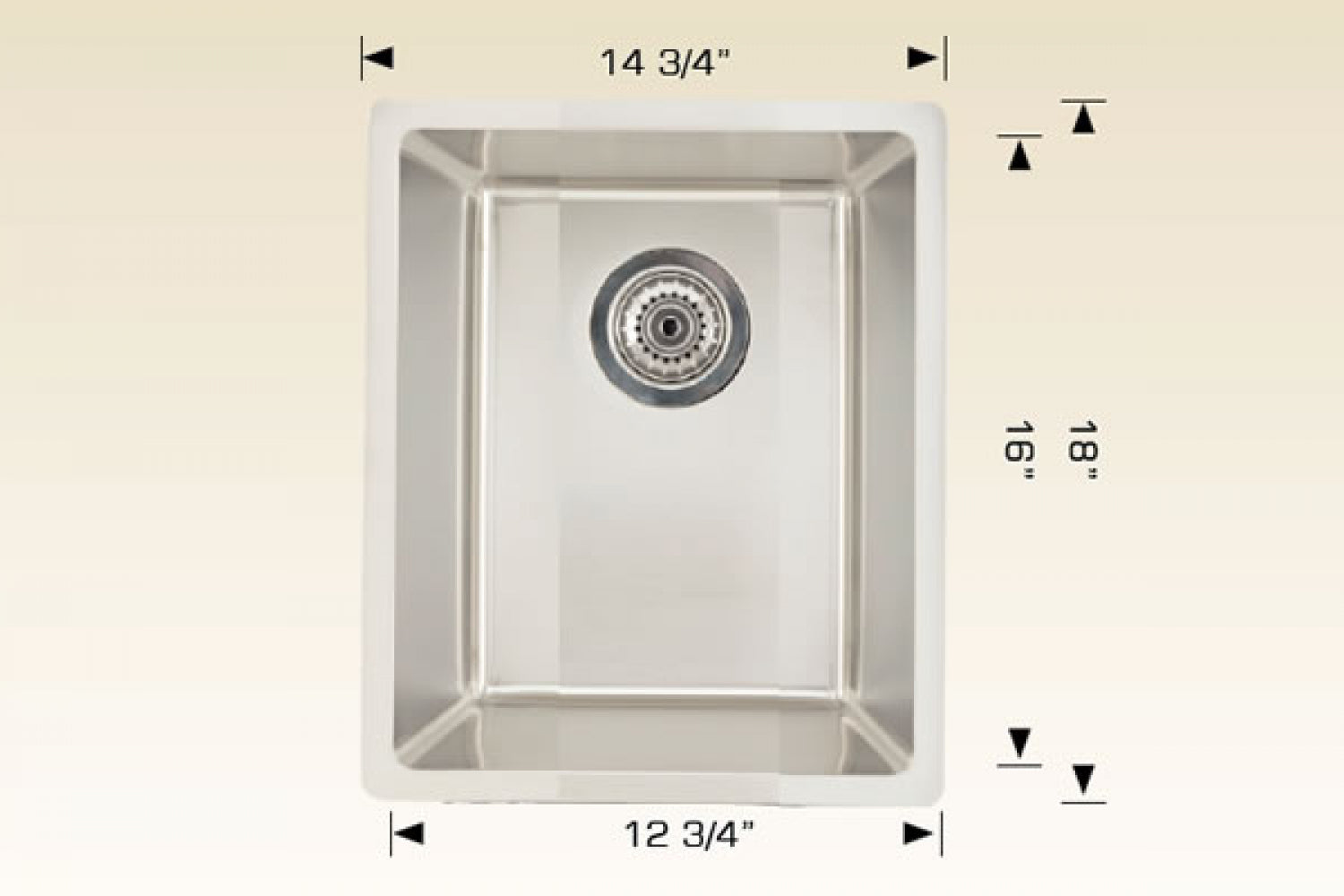 American Imaginations AI-34444 15" Stainless Steel Rectangle Stainless ...