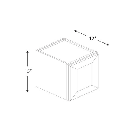 Blue Valley Cabinets 15" x 15" x 12" Wall Cabinet With 1 Door (GRS-W15 ...