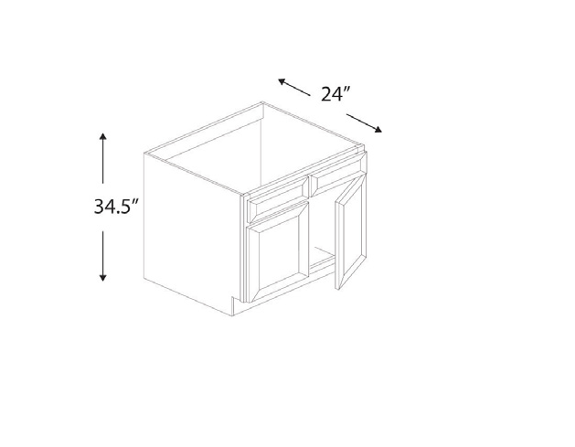 Blue Valley Cabinets 36" Sink Base With 2 Doors & 2 False Drawers (MS ...