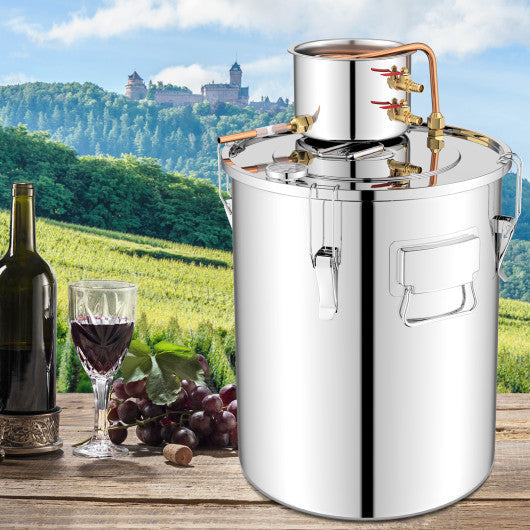 Costway 10 Gal 40 L Water Alcohol Distiller with 2 Stainless Steel Pot ...