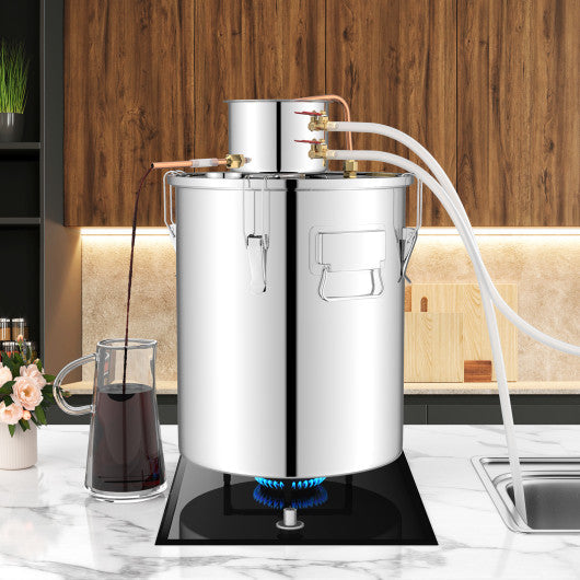 Costway 10 Gal 40 L Water Alcohol Distiller with 2 Stainless Steel Pot ...