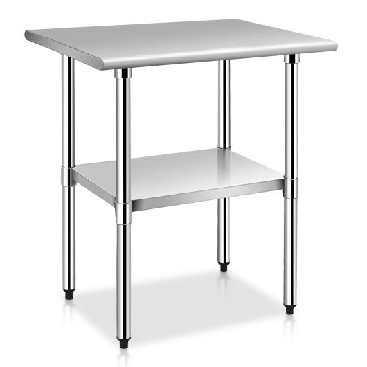 Costway 24" x 30" Stainless Steel Commercial Kitchen Work Prep Table ...