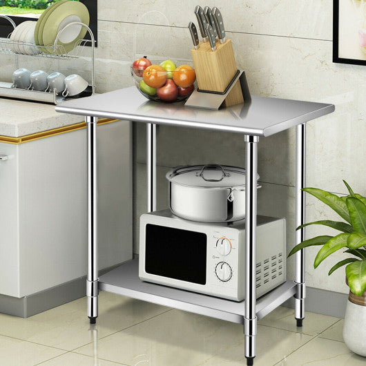 Costway 24" x 36" Commercial Kitchen Stainless Steel Work Prep Table ...