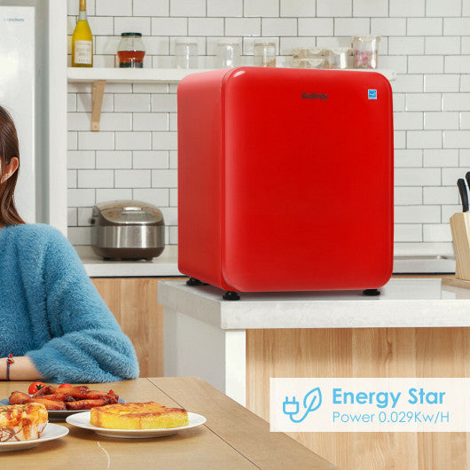Costway 2.4 Cubic Feet Red Compact Refrigerator Auto Defrost Mini Frid ...