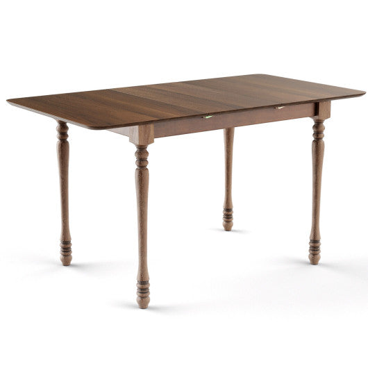 Costway Rectangle Extension Dining Table with Hardwood Structure ...