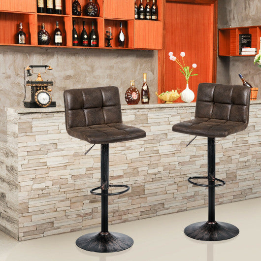 Costway Set of 2 Adjustable Swivel Counter Chairs with Footrest and Ba ...