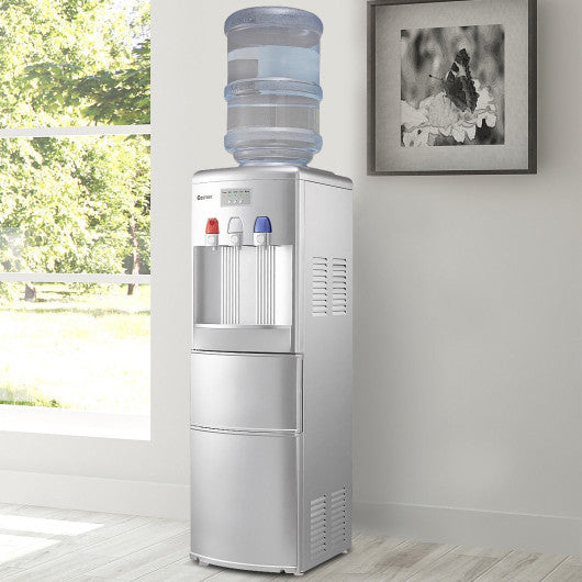 Costway Silver Top Loading Water Dispenser with Built-In Ice Maker Mac ...