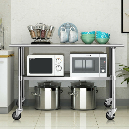 Costway Stainless Steel Commercial Kitchen Prep & Work Table – Kitchen ...