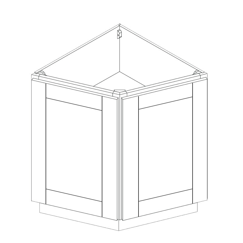 Domain Cabinets BEC24-CSB-SD Coastal Shaker 24" x 35" With 2 Full Heig ...