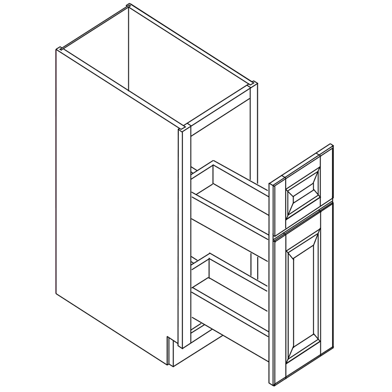 Domain Cabinets BSR06-CFS-UN Coffee Square 6" x 35" With 1 Drawer Brow ...