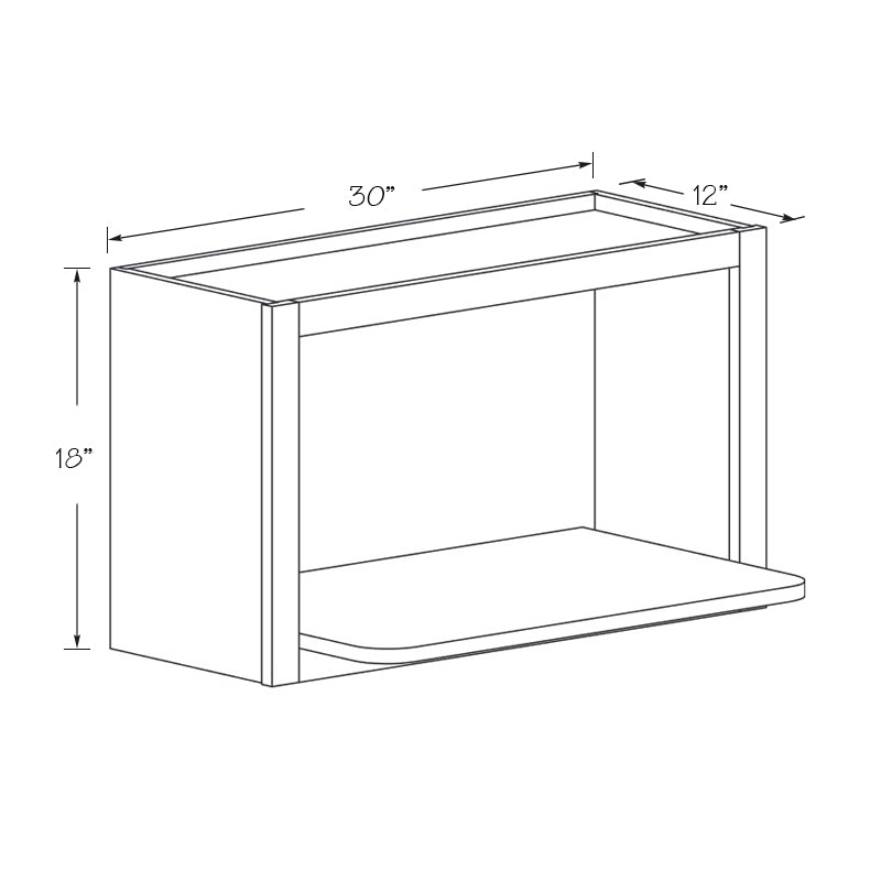 Domain Cabinets MO3018-CPW-SD Charleston 30" x 18" With 1 Shelf Pure W ...