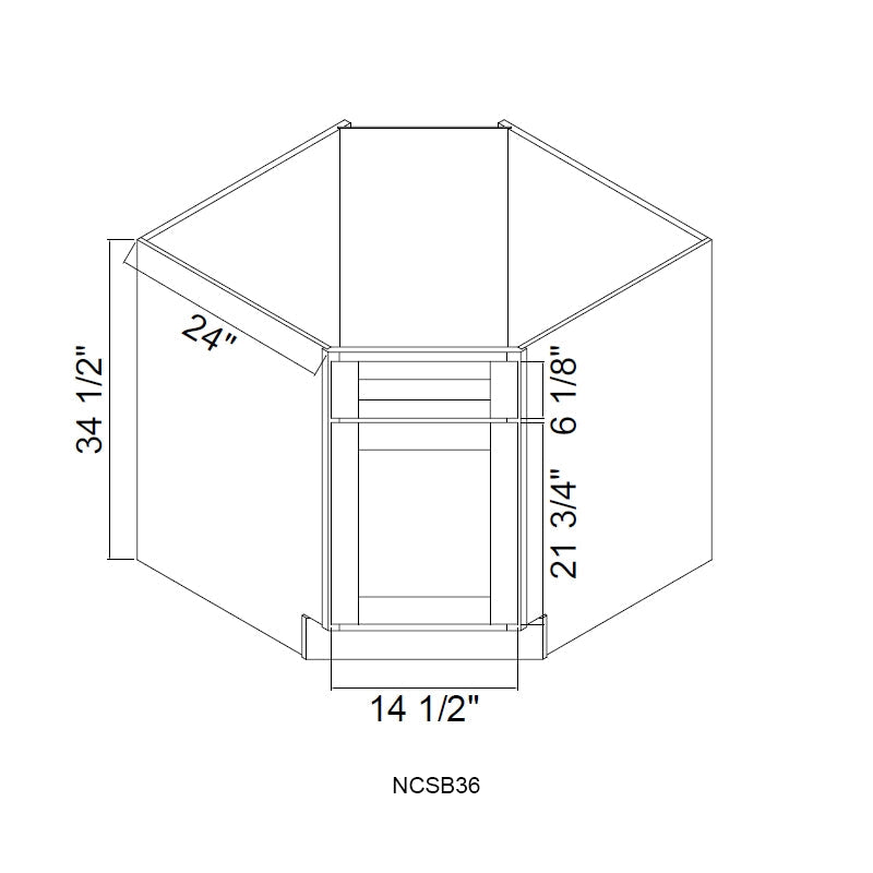 Domain Cabinets NCSB36-EGS-NG Elegant Shaker 36" x 35" With 1 Door Gra ...