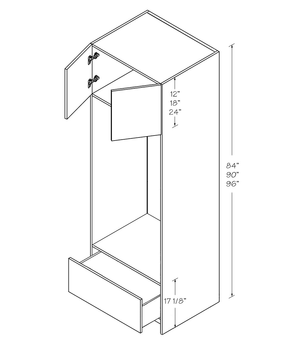 Domain Cabinets OW301824-FLS-IN Frameless Lucca Slab 30" x 18" With 2 ...