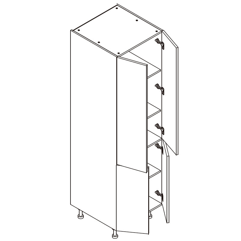 Domain Cabinets PC3090-GLW-UN Vienna 30" x 90" With 4 Doors and 3 Shel ...