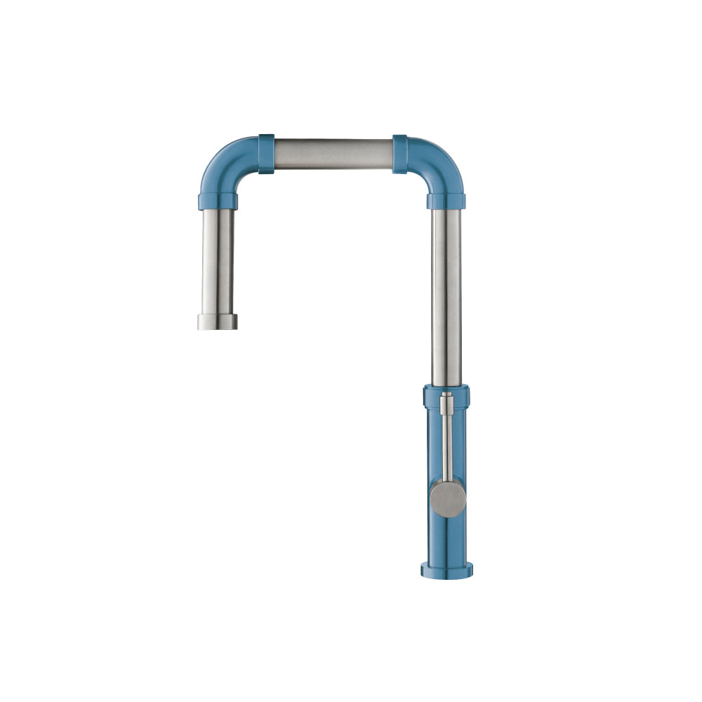 Flusso Faucets Klassiker Tanz 16" Single Hole Blue Platinum Stainless ...