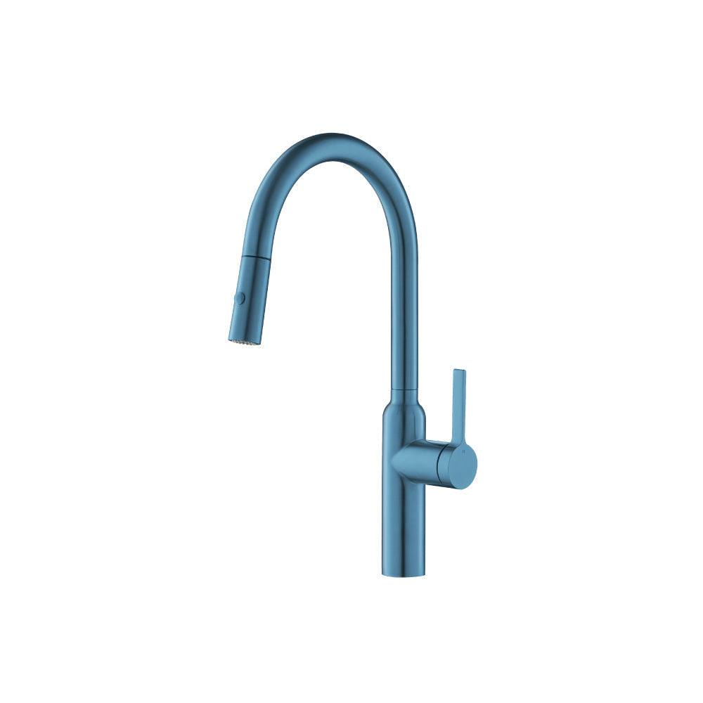 Flusso Faucets Klassiker Ziel 17" Single Hole Blue Platinum Stainless ...