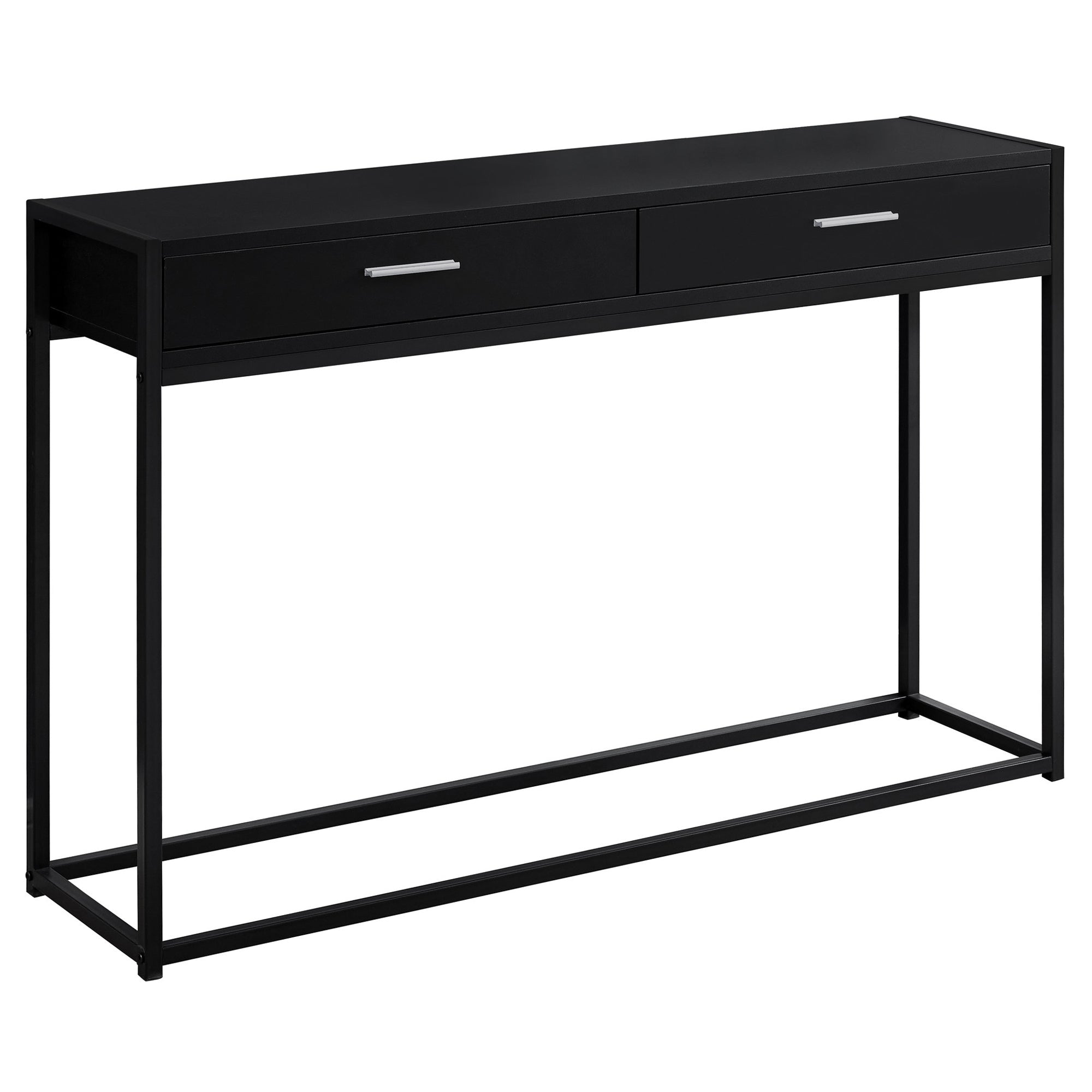 HomeRoots 12" x 48" x 32" Black Laminated Finish and Black Metal Accen ...