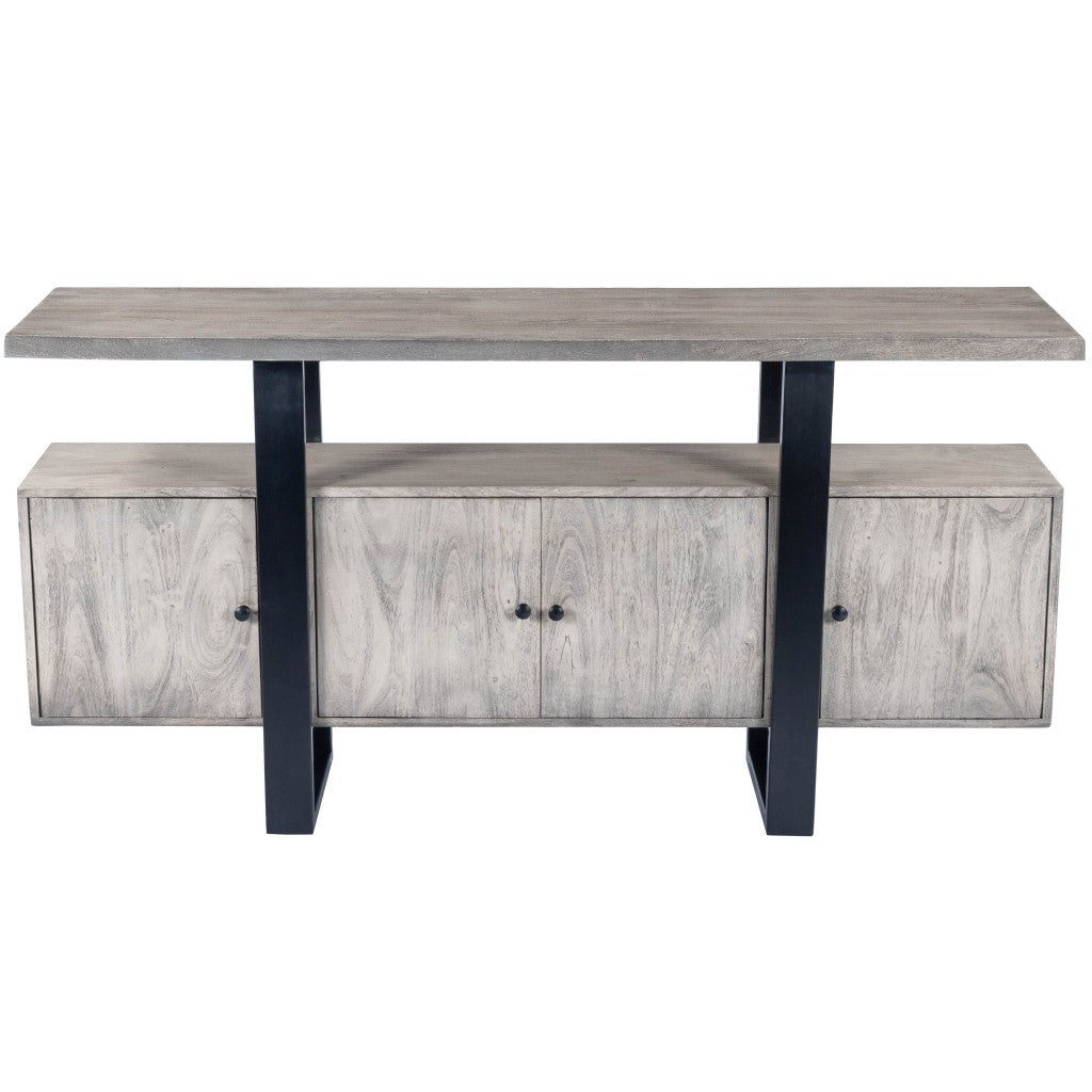 HomeRoots Raitis Wood and Metal Sideboard in Gray Finish – Kitchen Oasis