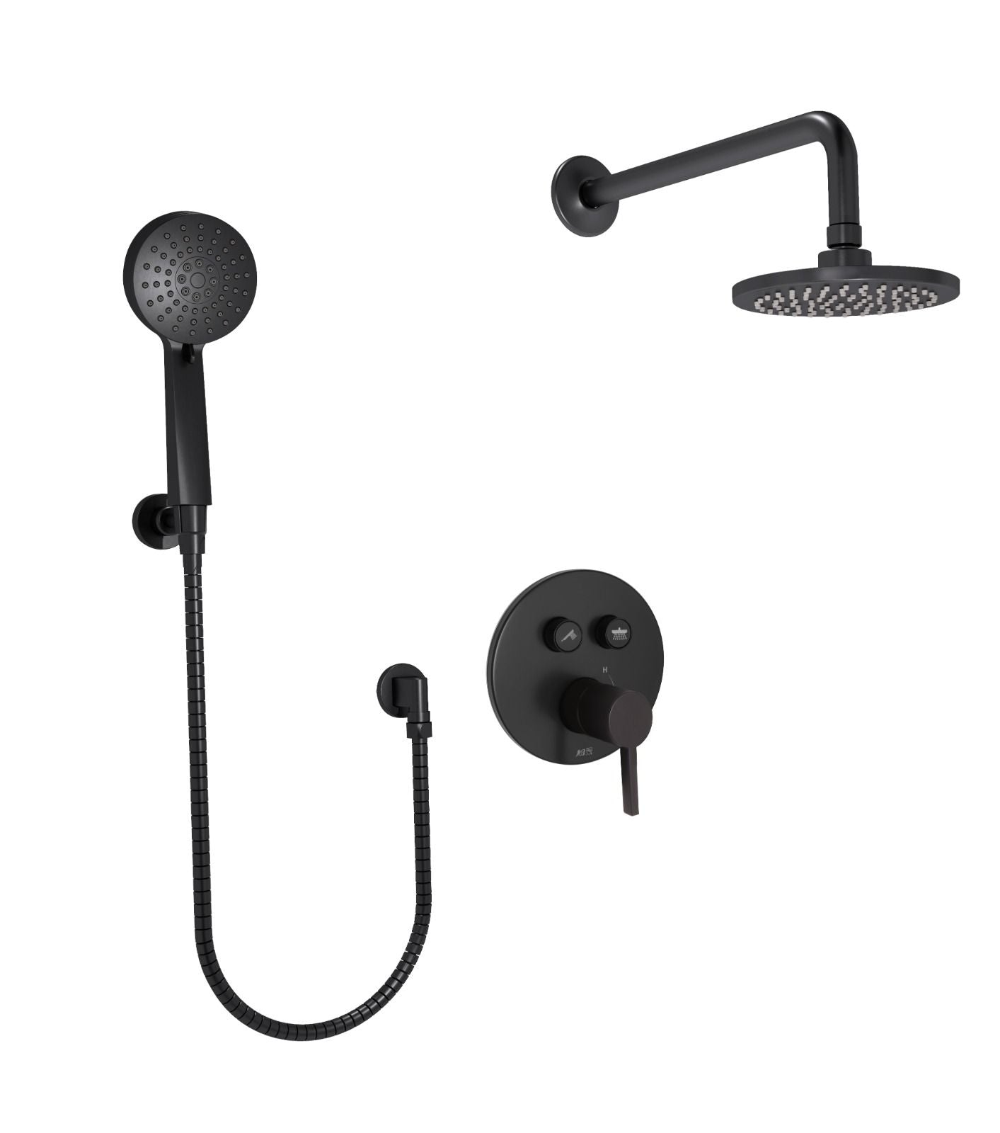 Huntington Brass Joy Matte Black Push Button Shower Trim Package ...