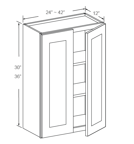 J&K Cabinetry 27" Wall Cabinet (W2736) – Kitchen Oasis