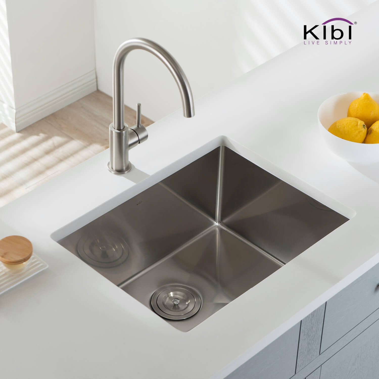 Kibi 23" x 18" x 10" Handcrafted Undermount Single Bowl Kitchen Sink W ...
