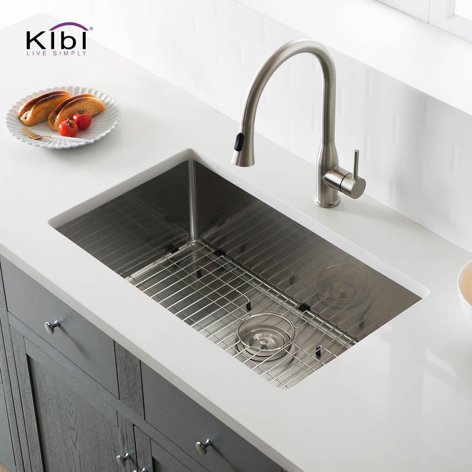Kibi 30" x 18" x 10" Handcrafted Undermount Single Bowl Kitchen Sink W ...