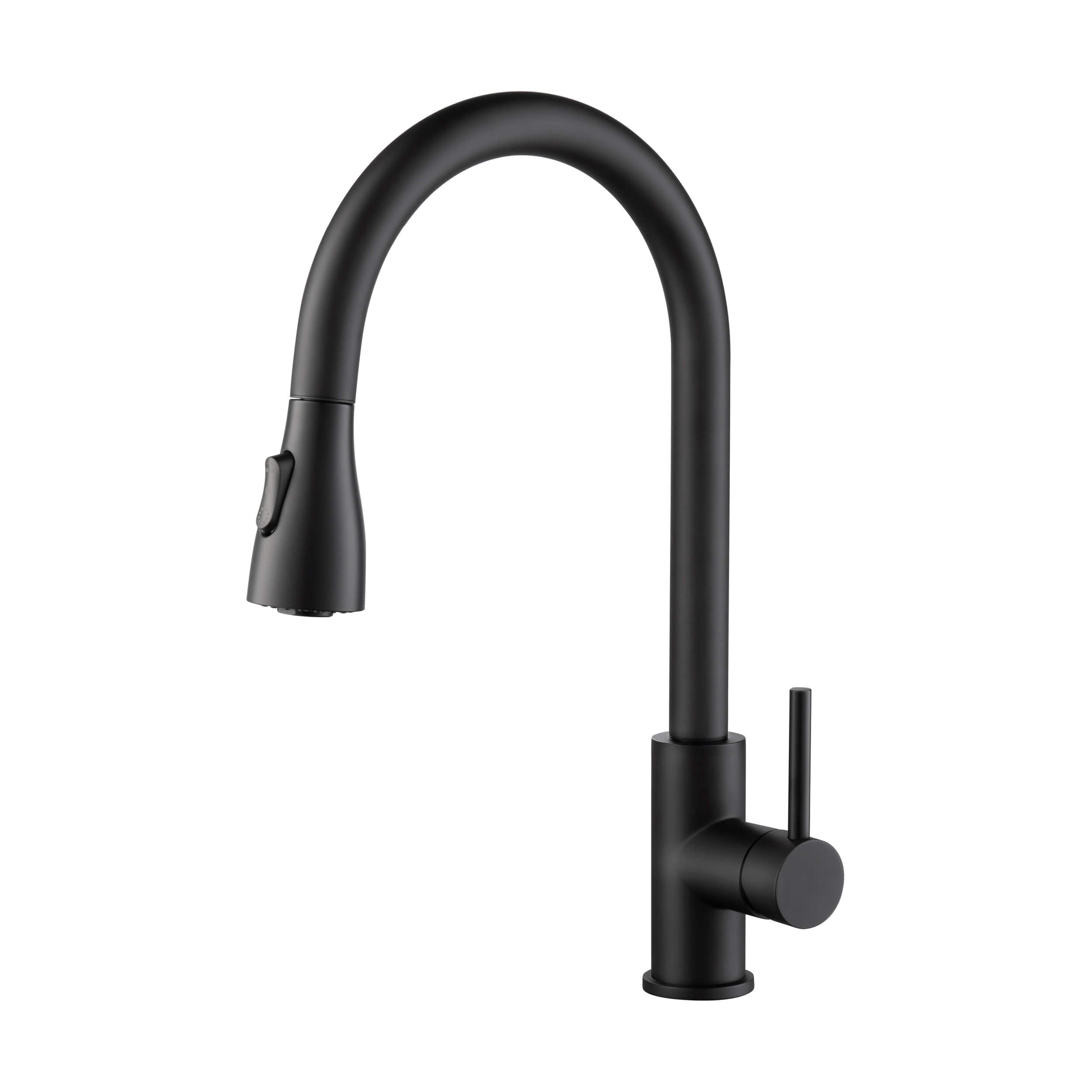 Kibi Value Single Handle Pull Down Kitchen Faucet In Matte Black Finis ...