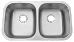 Lancer Dual Bowl 50/50 32" Stainless Steel Kirchen Sink by Chemcore In ...