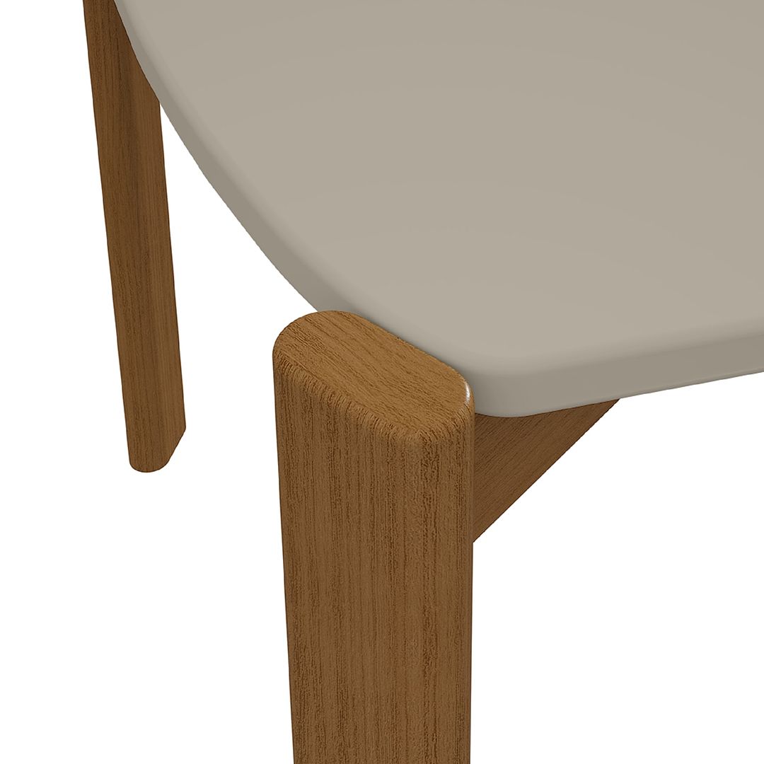 Manhattan Comfort Gales 47" Rectangular Gloss Greige Dining Table With ...