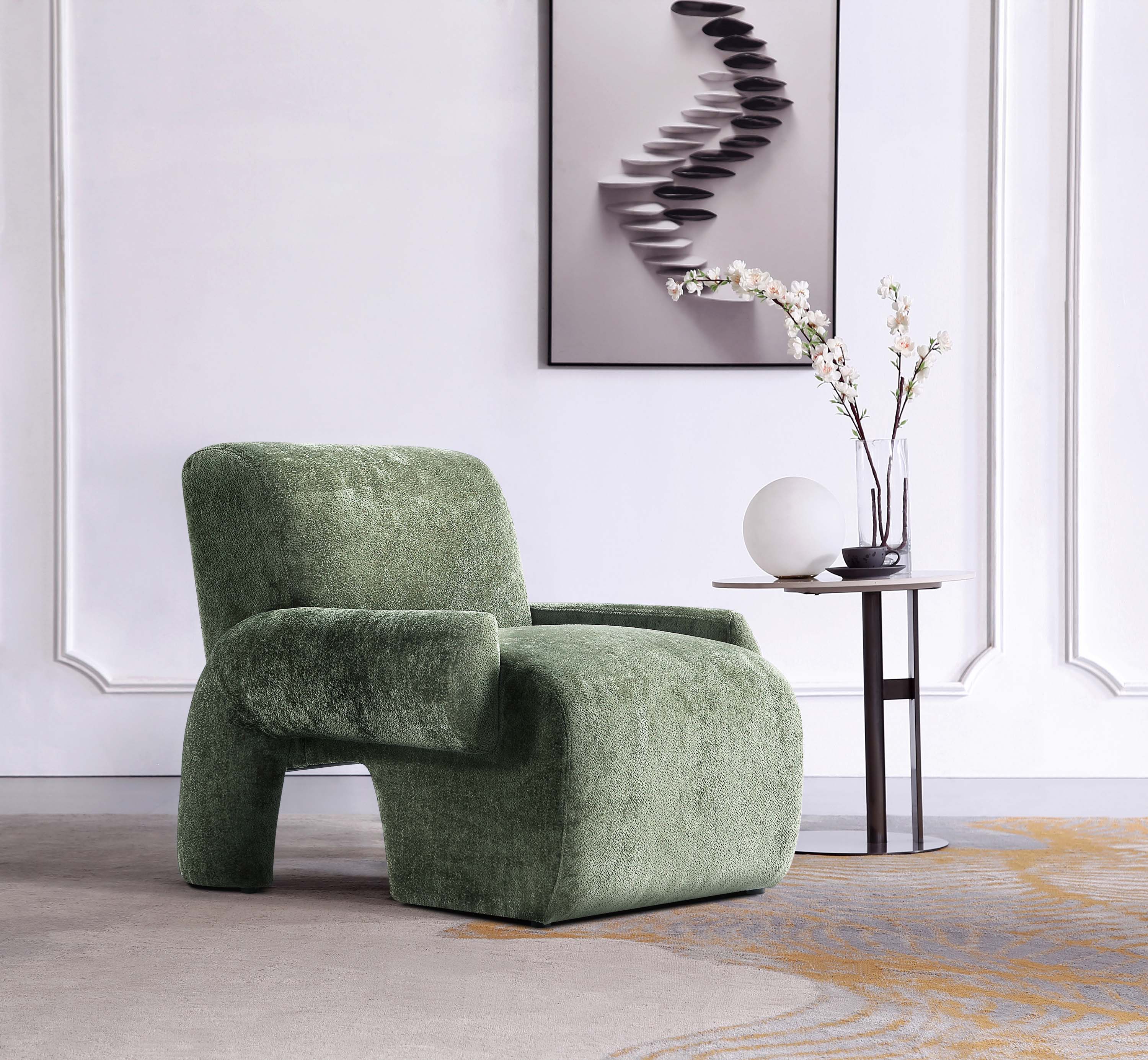 Manhattan Comfort Olive Green Modern Verandah Chenille Accent Chair ...