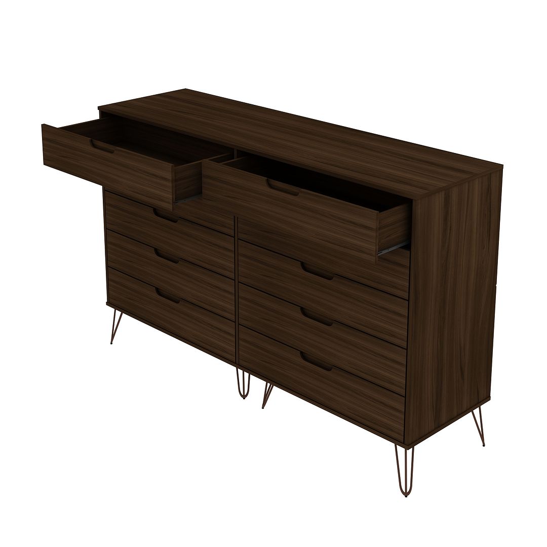 Manhattan Comfort Rockefeller 10-Drawer Double Tall Cabinet With Metal ...