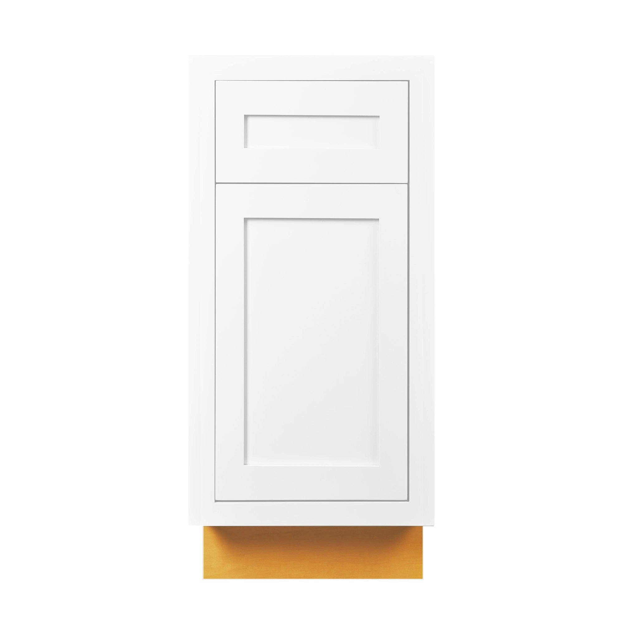 Maplevilles Cabinetry 15" Snow White Inset Modern Shaker Style RTA Bir ...