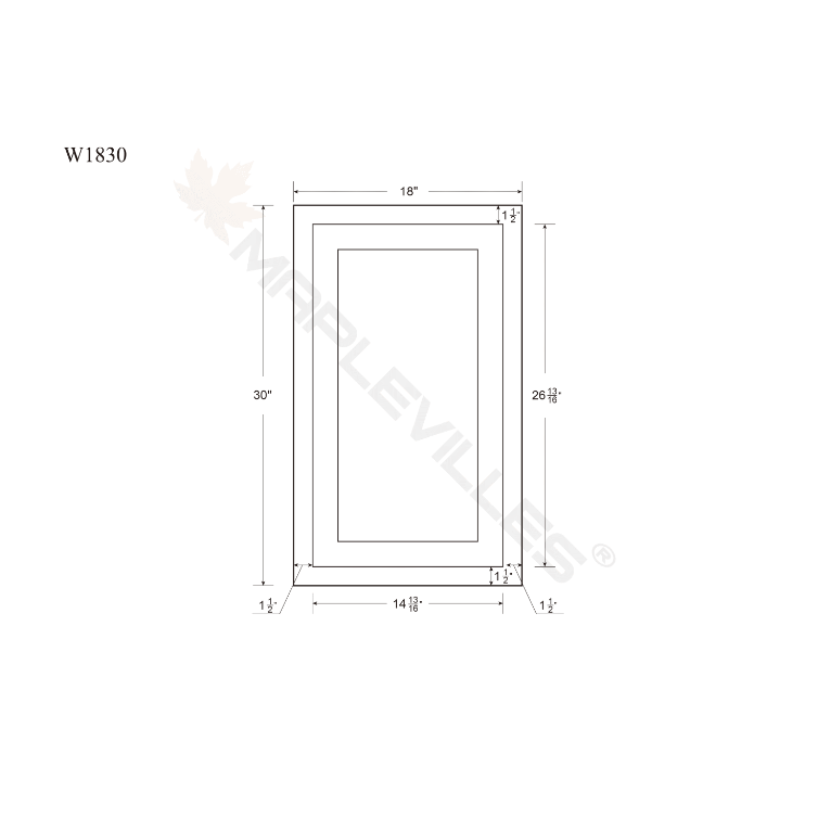 Maplevilles Cabinetry 18" x 30" Snow White Inset Modern Shaker Style R ...