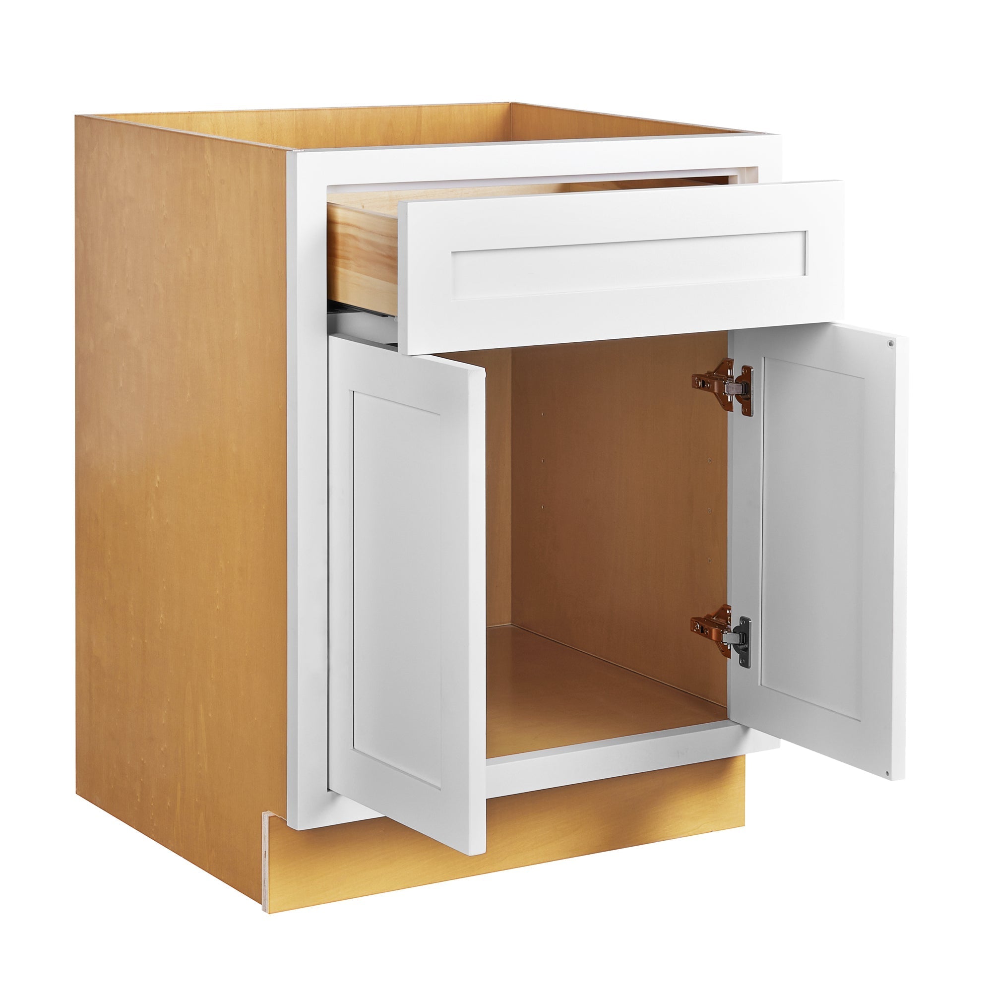 Maplevilles Cabinetry 27" Snow White Inset Modern Shaker Style RTA Bir ...