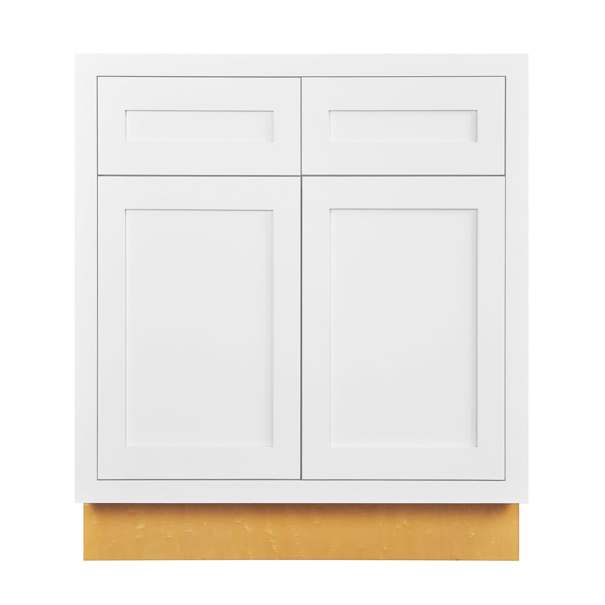 Maplevilles Cabinetry 30" Snow White Inset Modern Shaker Style RTA Bir ...