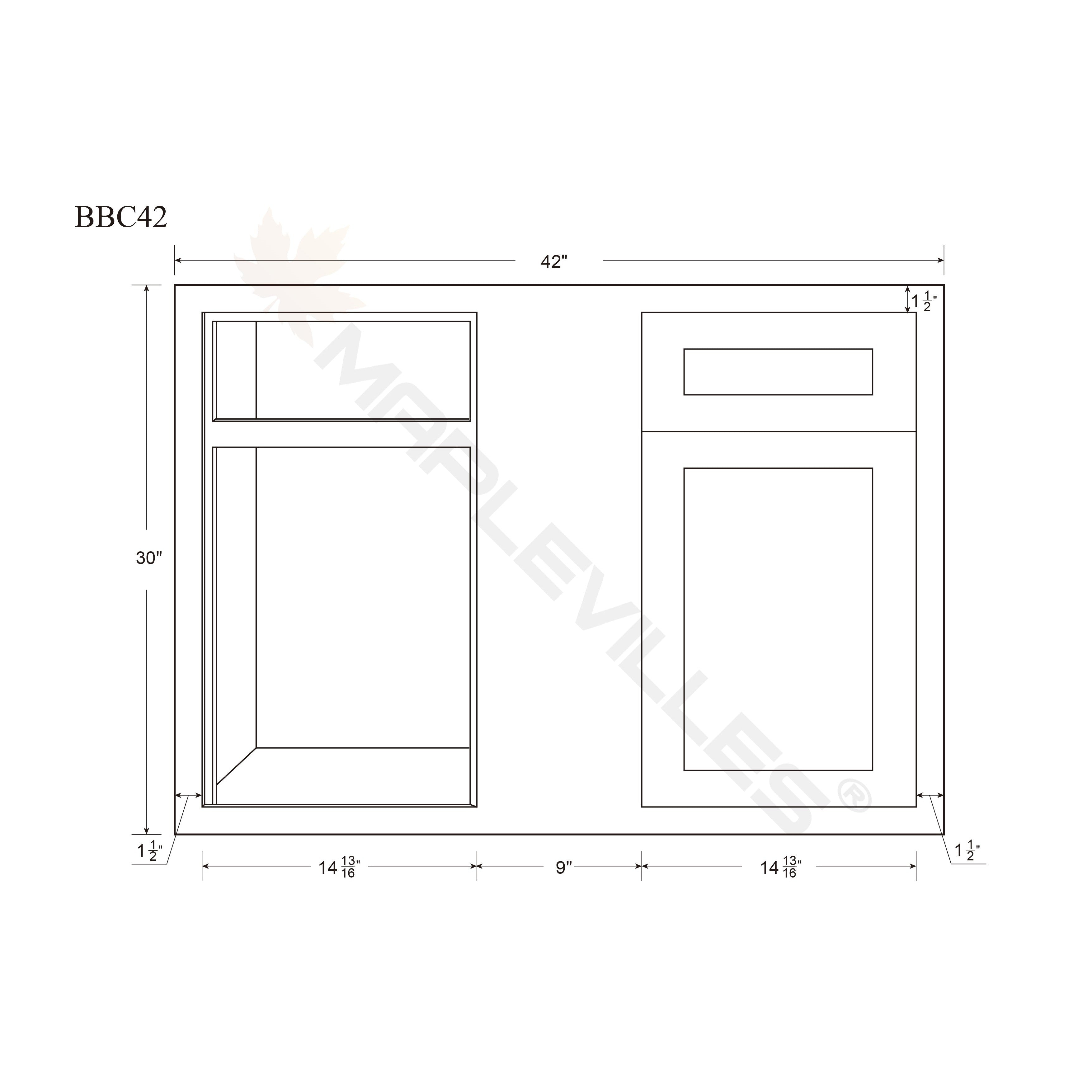 Maplevilles Cabinetry 42" Light Gray Inset Modern Shaker Style RTA Bir ...