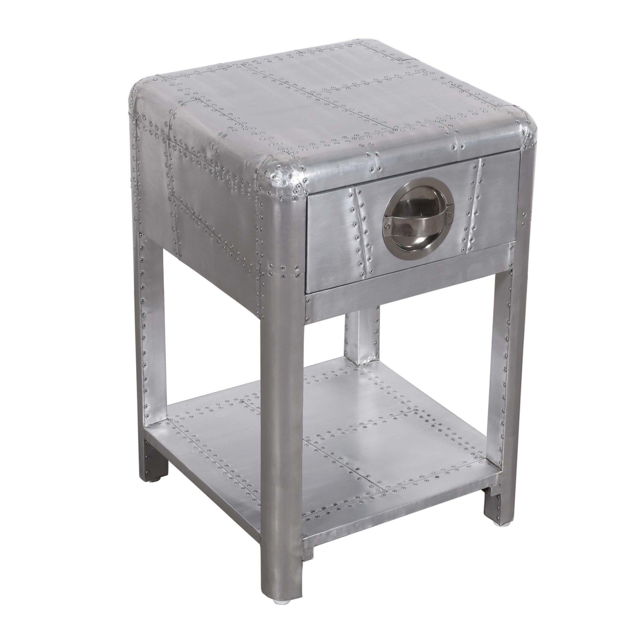 Meva Pilot 16" 1-Drawer Silver Side Table – Kitchen Oasis