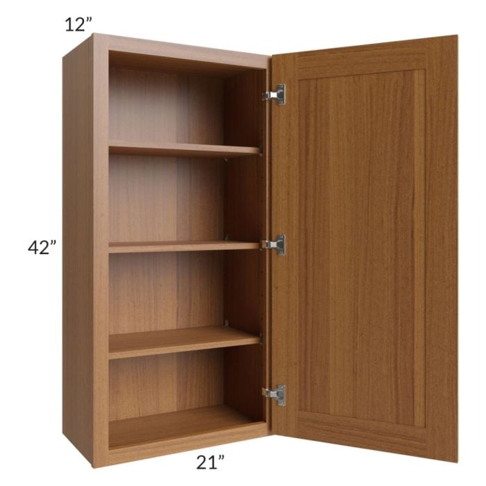 RTA Artisan Walnut Shaker 21" x 42" Wall Cabinet with 1 Decorative End ...