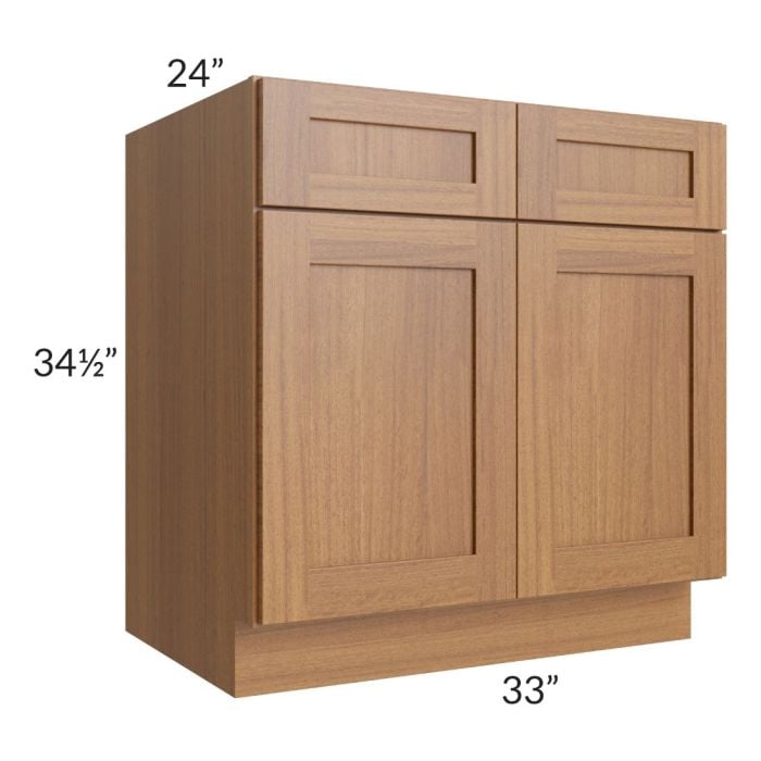 RTA Artisan Walnut Shaker 33" Base Cabinet with 2 Roll Out Trays ...