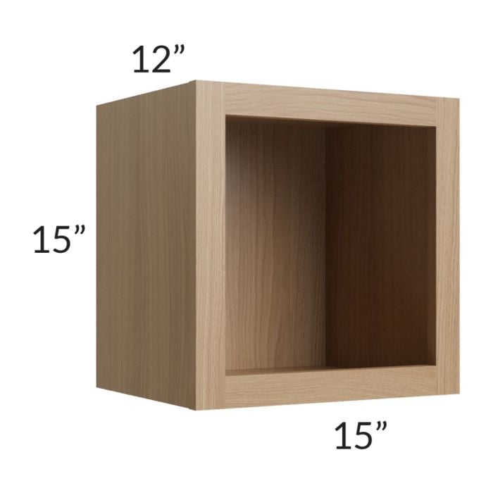 RTA Asheville Rift Oak Shaker 15" x 15" Wall Open Cabinet – Kitchen Oasis