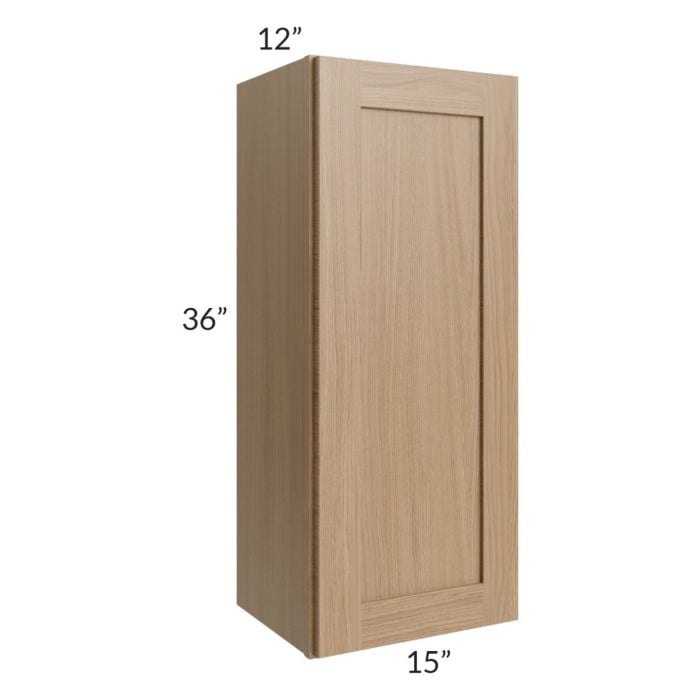 RTA Asheville Rift Oak Shaker 15" x 36" Wall Cabinet - Both Finished S ...