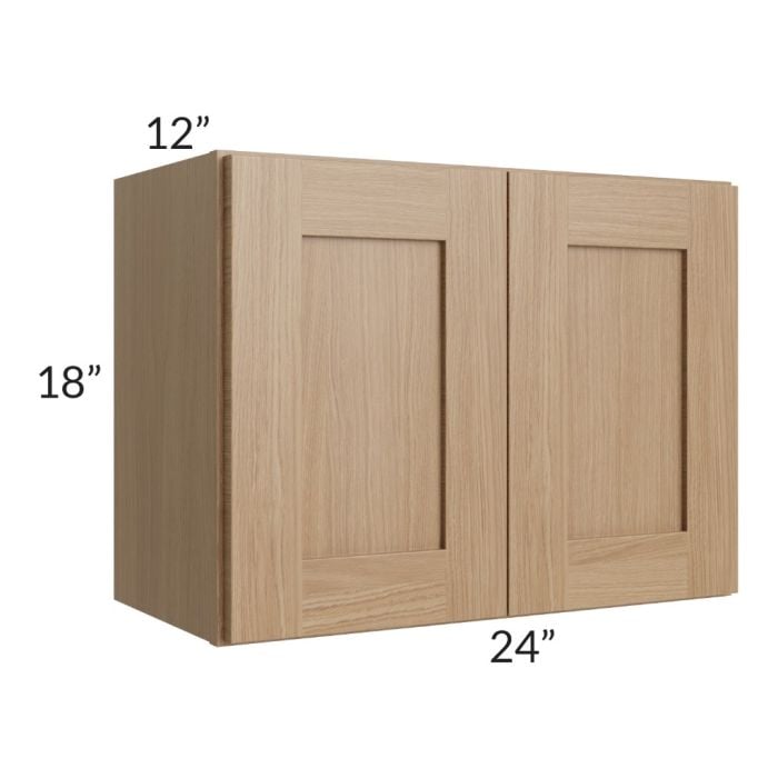 RTA Asheville Rift Oak Shaker 24" x 18" Wall Cabinet - Both Finished S ...