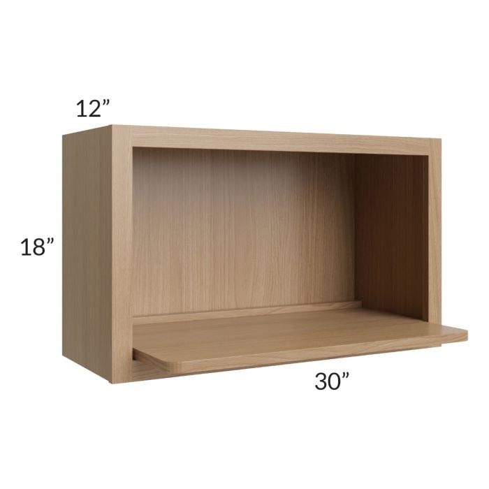 RTA Asheville Rift Oak Shaker 30" x 18" Microwave Wall Cabinet ...