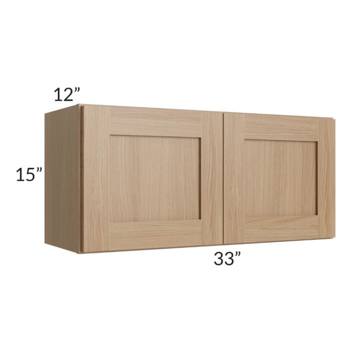 RTA Asheville Rift Oak Shaker 33" x 15" Wall Cabinet - Both Finished S ...