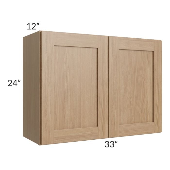RTA Asheville Rift Oak Shaker 33" x 24" Wall Cabinet - Both Finished S ...