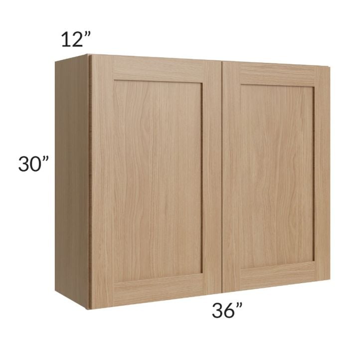 RTA Asheville Rift Oak Shaker 36" x 30" Wall Cabinet - Both Finished S ...